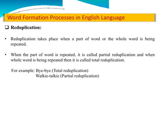 Morphology and word formation processes | PPTX