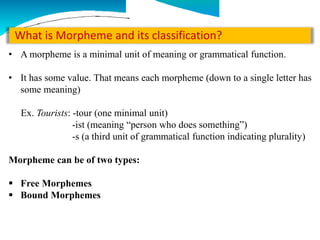 Morphology and word formation processes | PPTX | Geology | Science