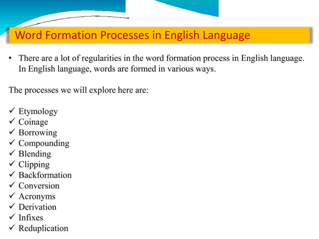 Morphology and word formation processes | PPTX | Geology | Science
