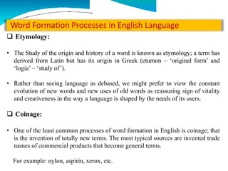 Morphology and word formation processes | PPTX