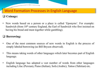 Morphology and word formation processes | PPTX