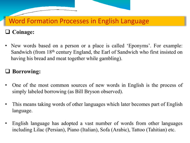 Morphology and word formation processes | PPTX | Geology | Science
