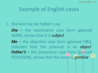 Morphology case marking | PPTX