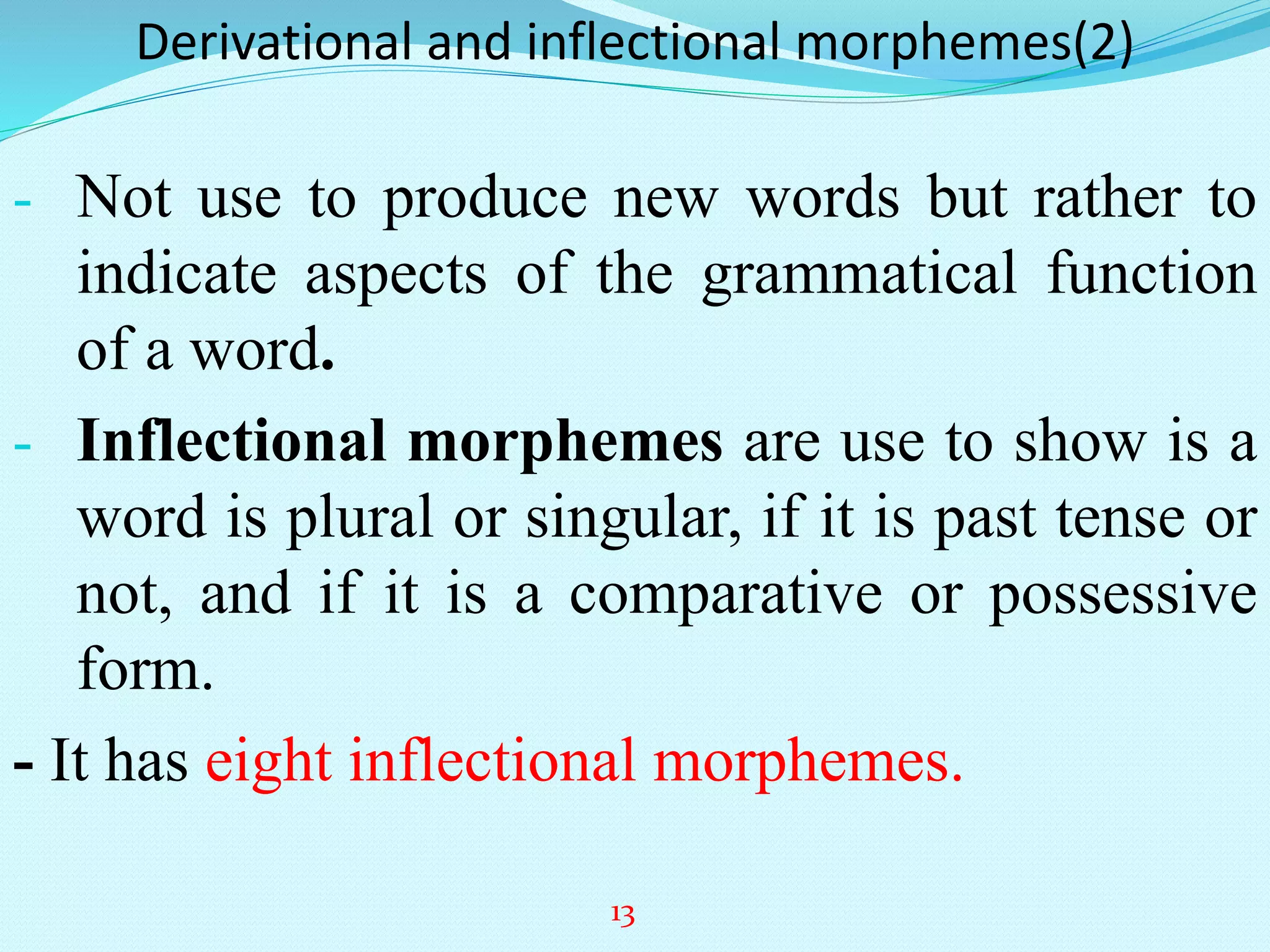 Morphology, grammar | PPT