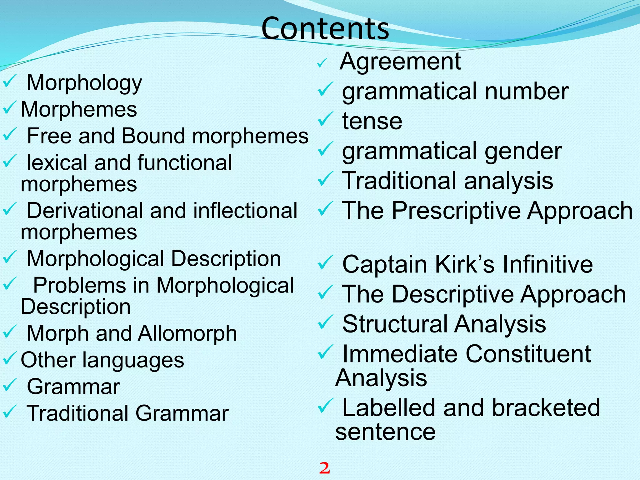 Morphology, grammar | PPT