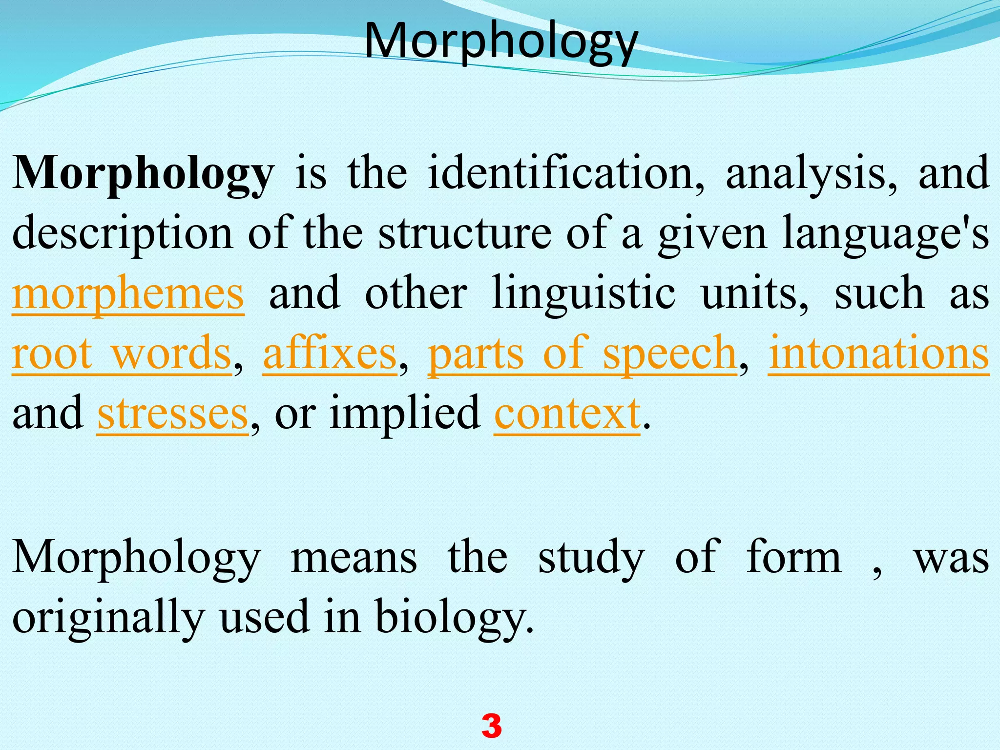 Morphology, grammar | PPT