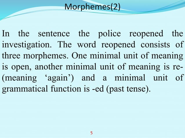 Morphology, grammar | PPT