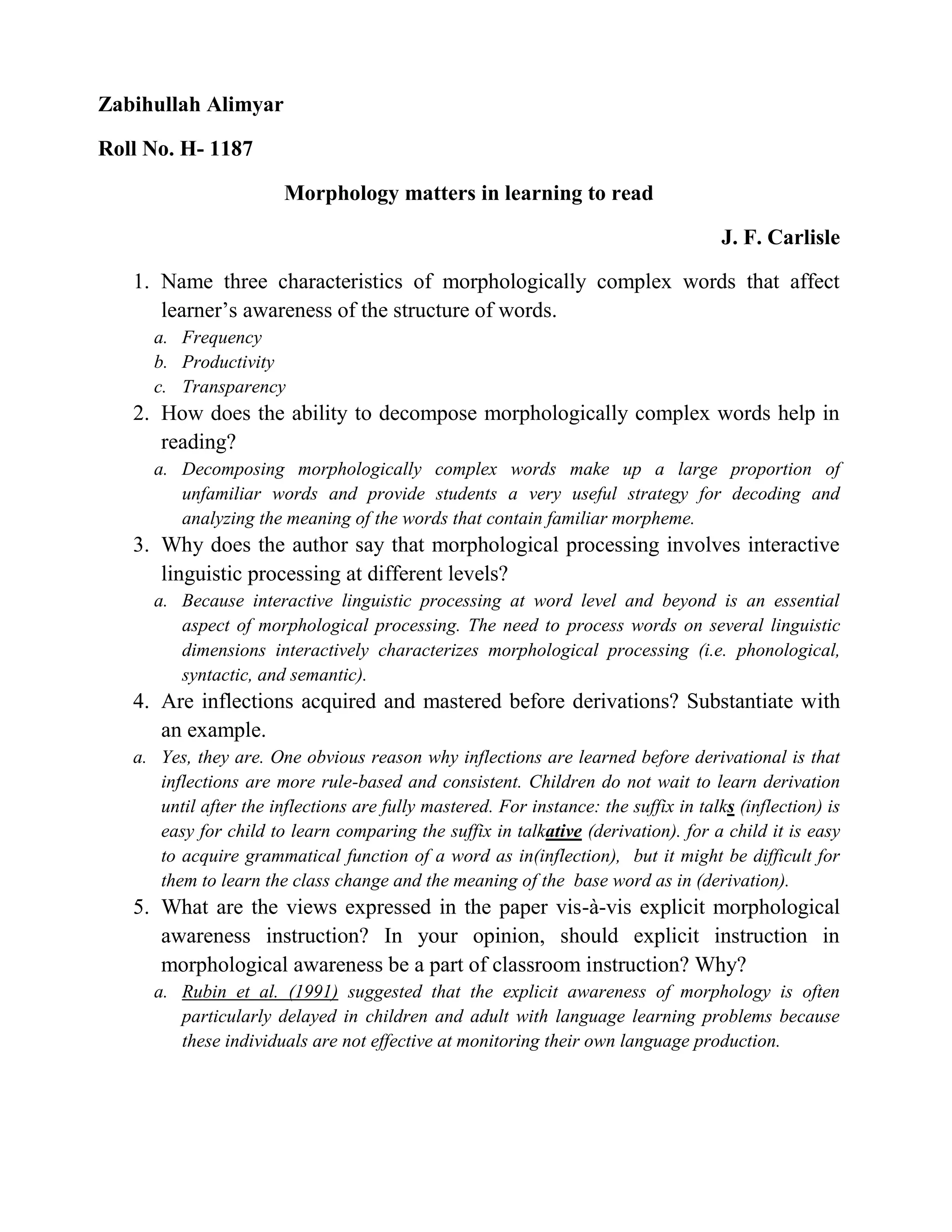 Morphology matters in learning to read | DOCX