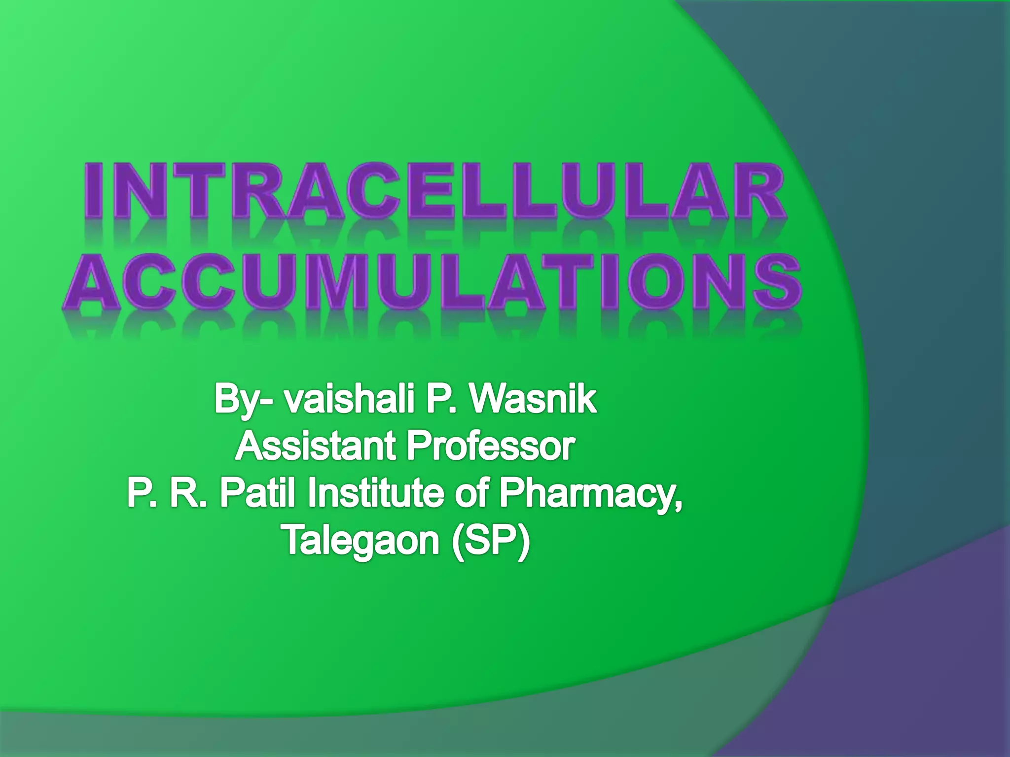 Morphology of cell injury and Intracellular accumulationspptx | PPTX