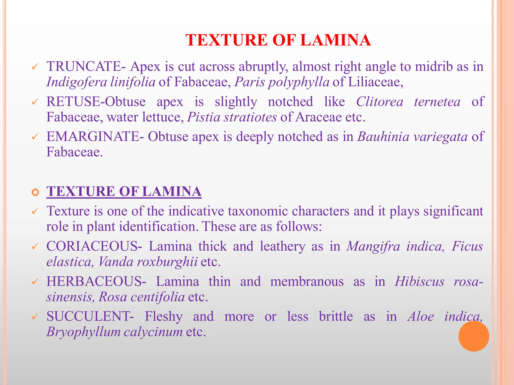Morphology of Leaf with special reference to leaf shape, surface ...