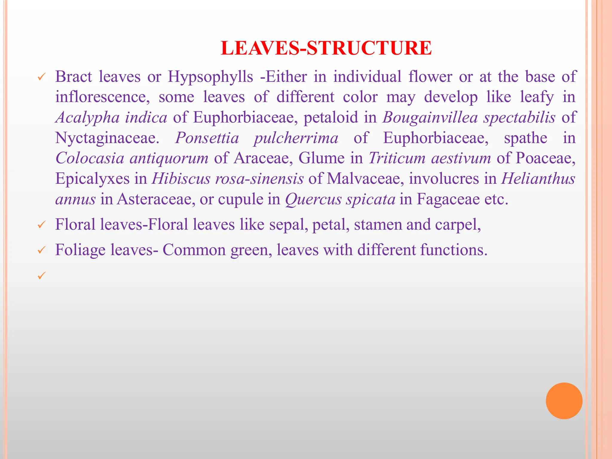 Morphology of Leaf with special reference to leaf shape, surface ...