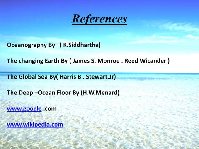 Morphology of ocean floor | PPTX | Geography | Science