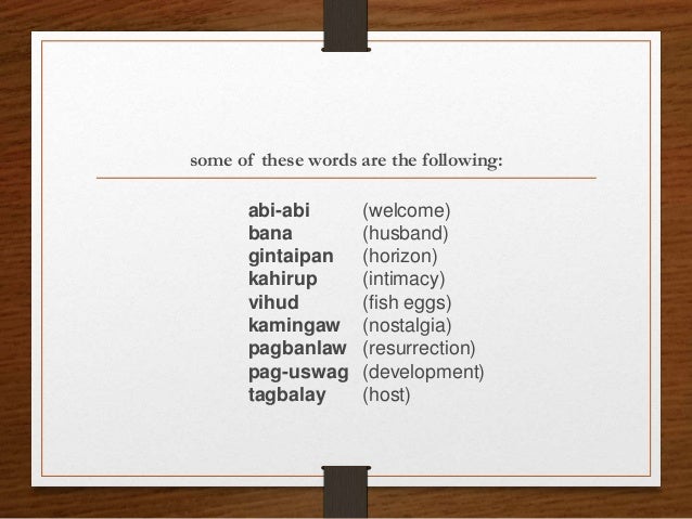 Morphology of tagalog