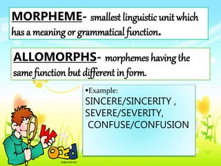 morphology morphological presentation byh | PPT