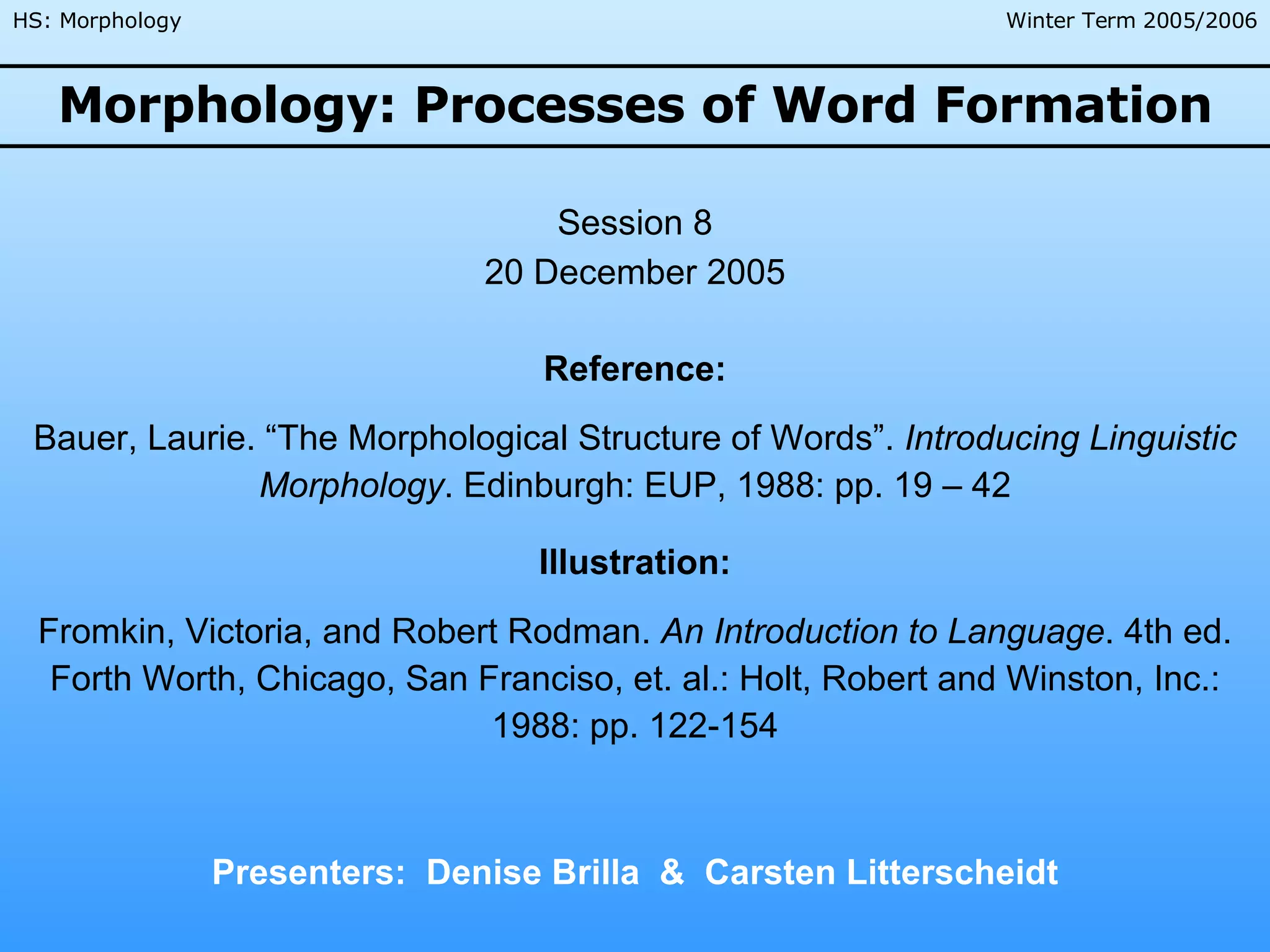 Morphology Presentation | PPT