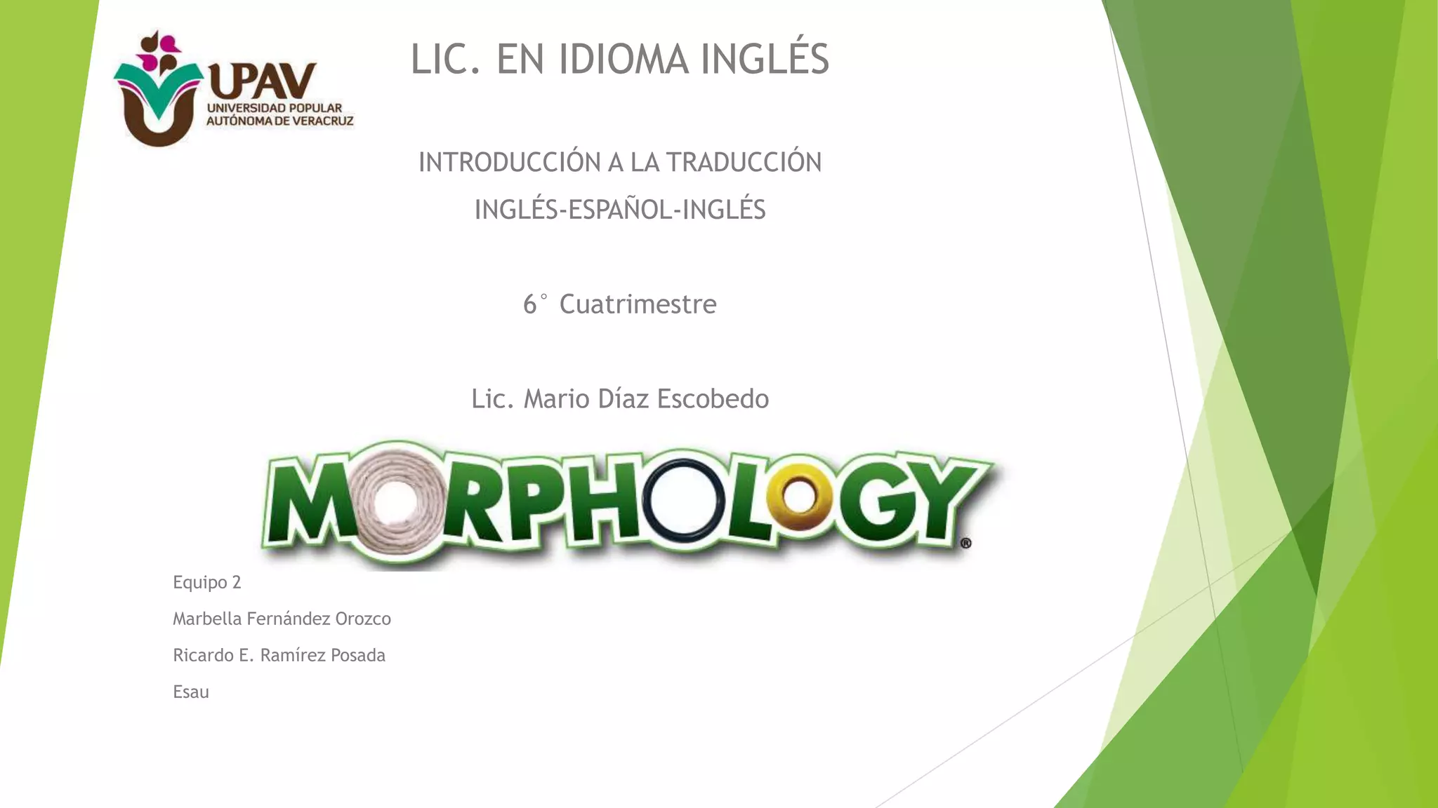 Morphology presentation | PPTX