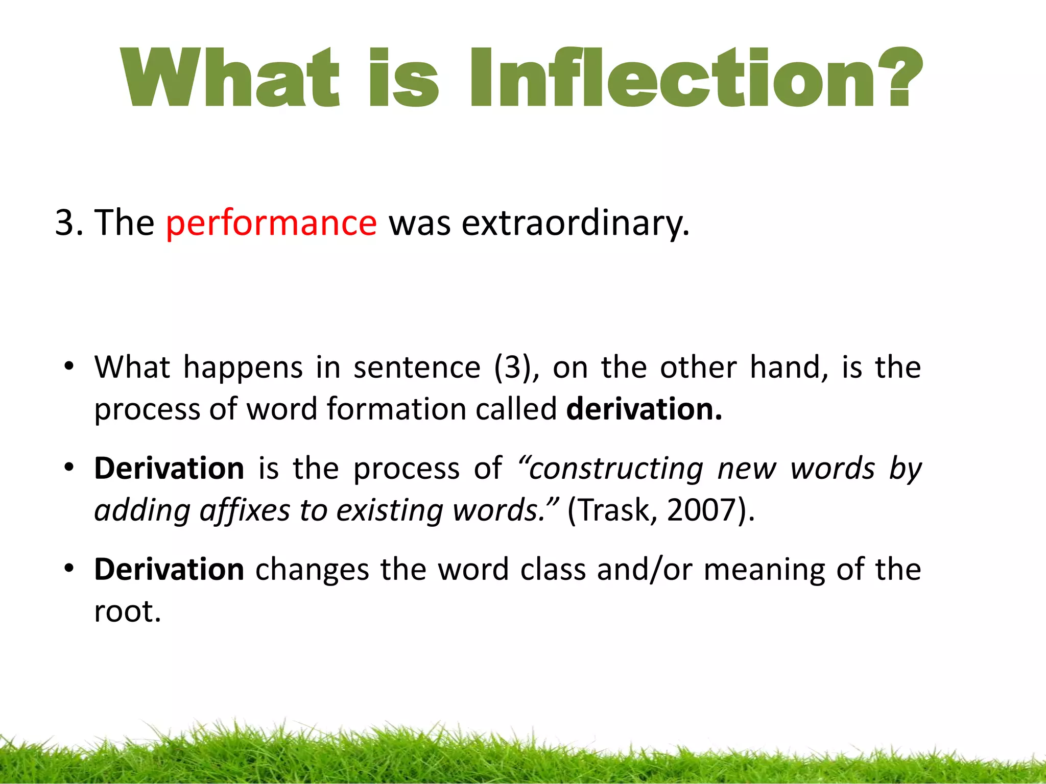 Inflection in Morphology (Linguistics) | PPTX