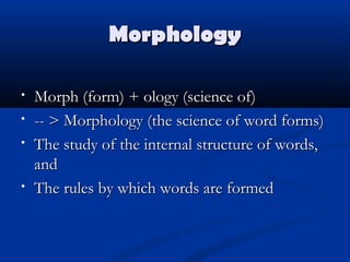 Morphology | PPT