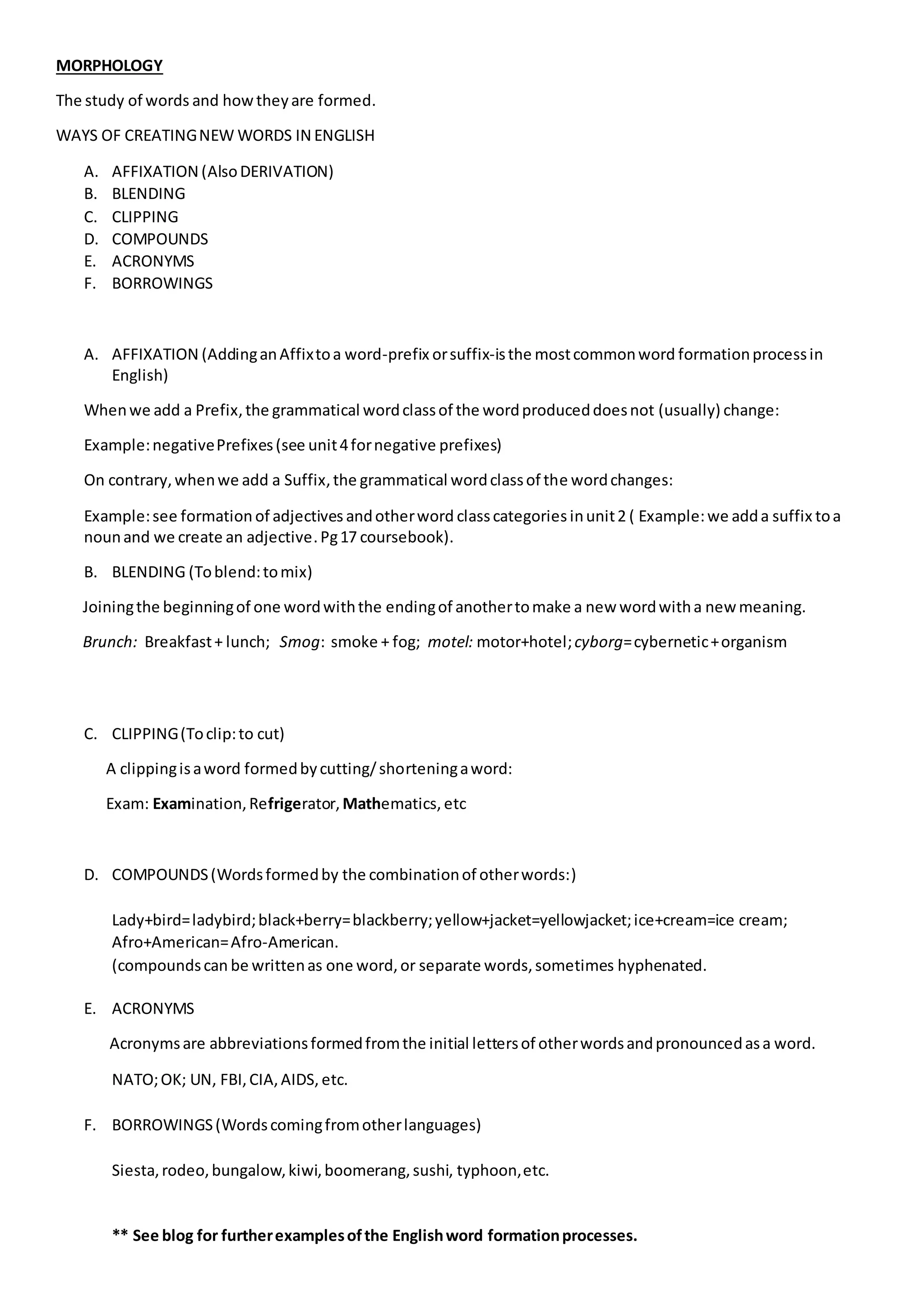 Morphology revision | DOCX