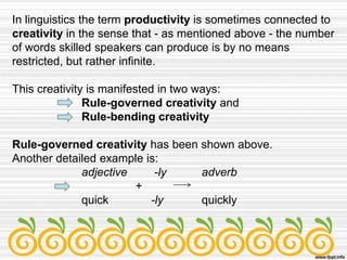 Morphology # Productivity in Word-Formation | PPTX