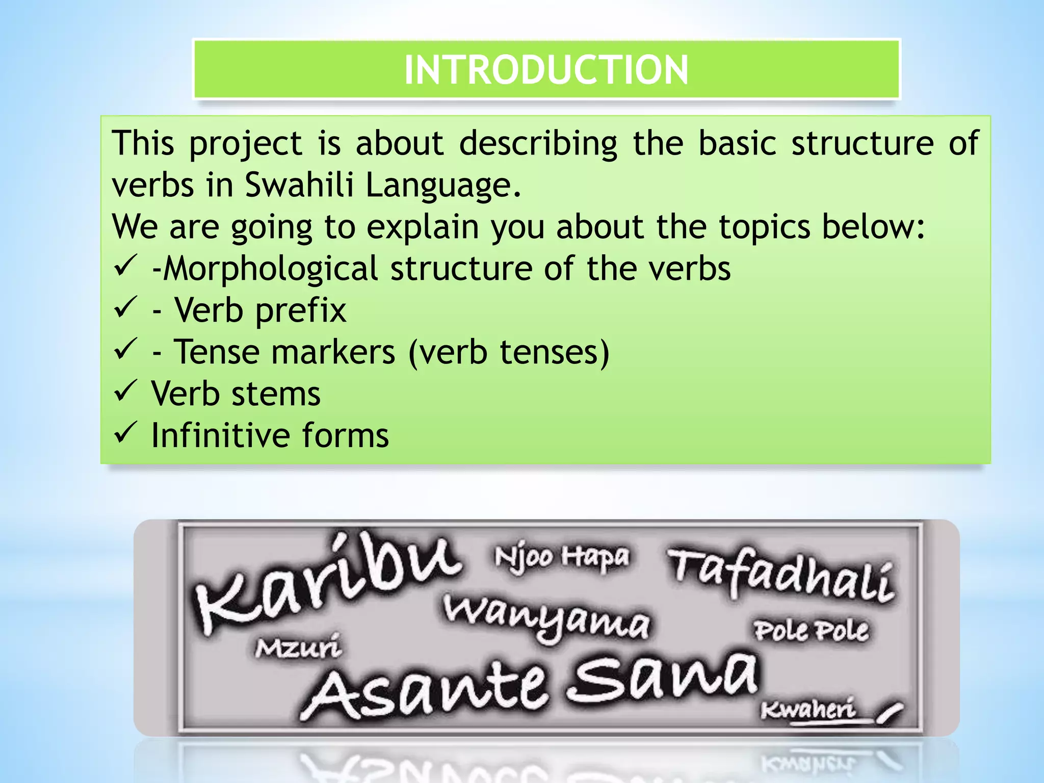Morphology tutorial swahilli | PPTX