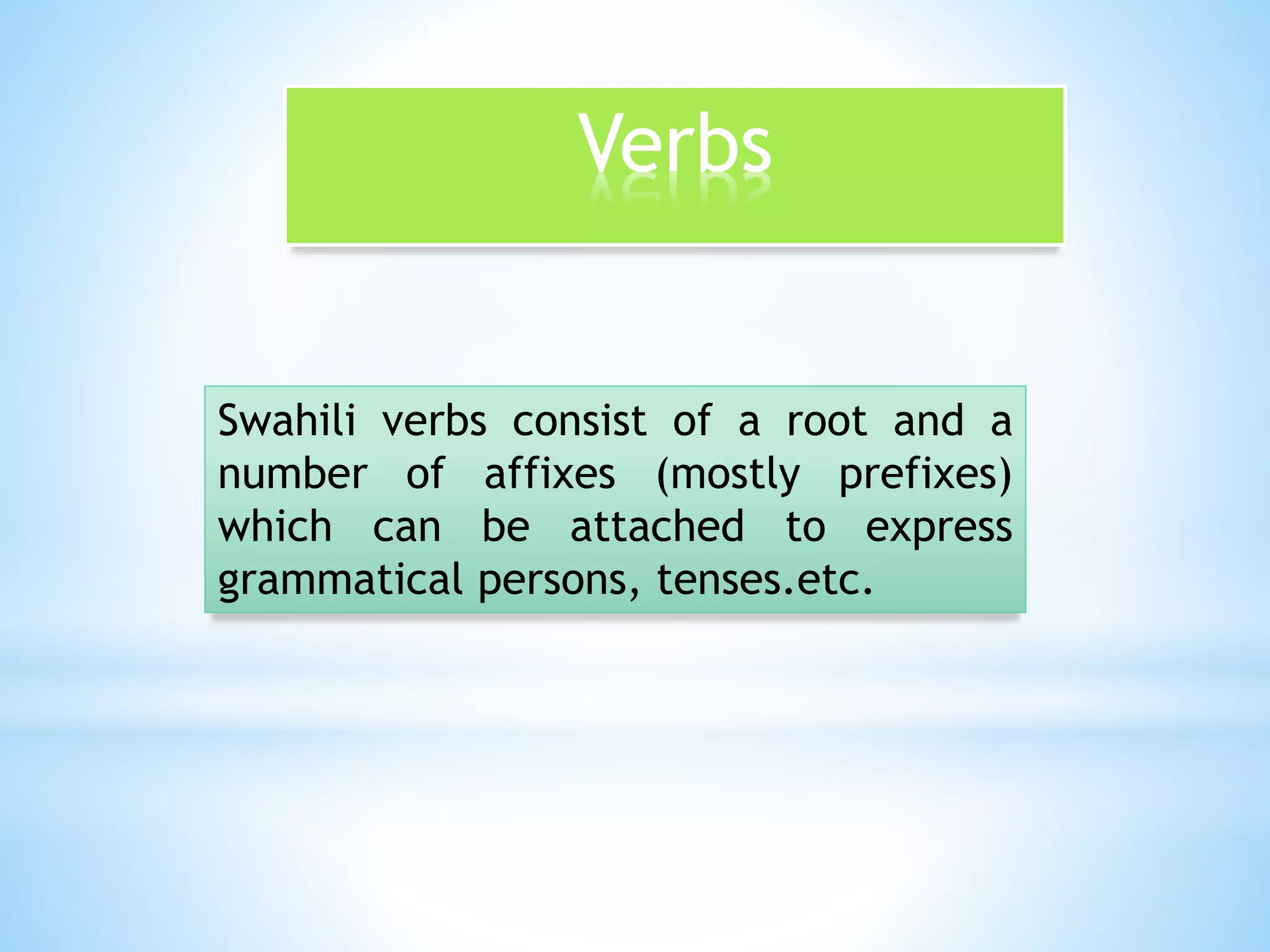 Morphology tutorial swahilli | PPTX