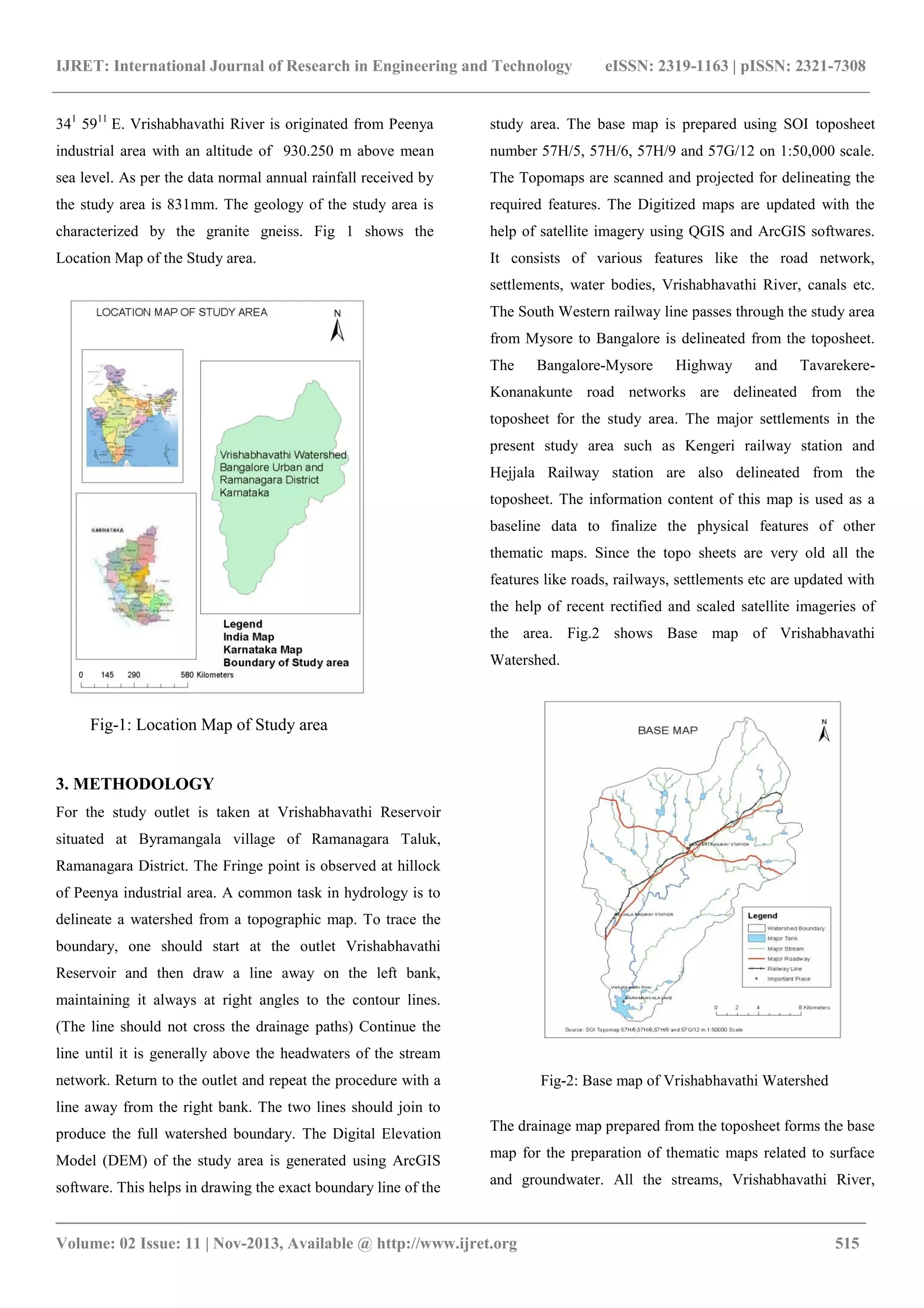 Morphometric analysis of vrishabhavathi watershed using remote sensing ...