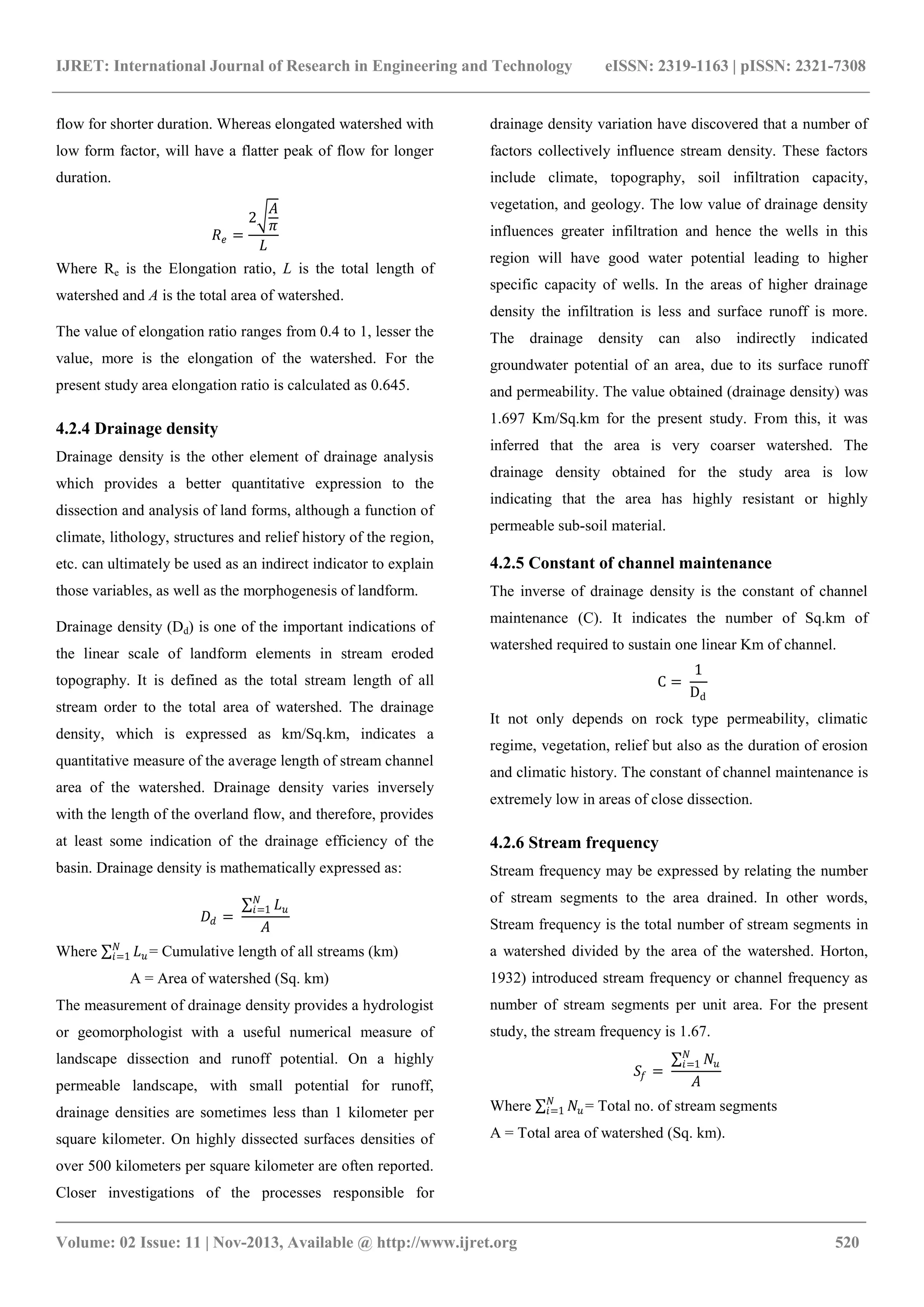 Morphometric Analysis Of Vrishabhavathi Watershed Using Remote Sensing