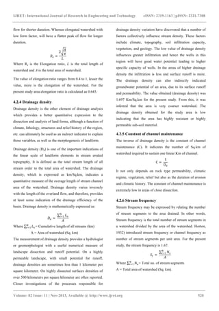 Morphometric analysis of vrishabhavathi watershed using remote sensing ...