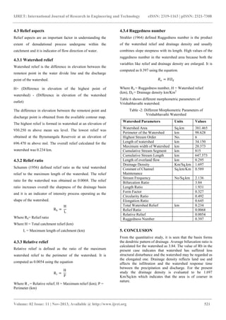 Morphometric analysis of vrishabhavathi watershed using remote sensing ...