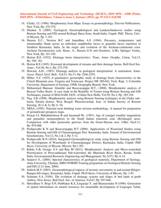 Morphometric analysis on precambrian rocks in part of cauvery basin ...
