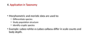 Morphometric and meristic characters of Fishes. pptx | PPTX