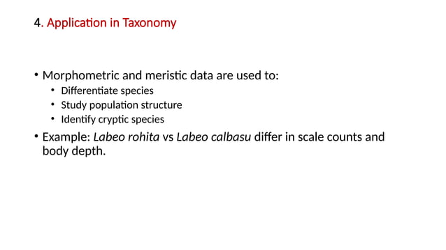 Morphometric and meristic characters of Fishes. pptx | PPT