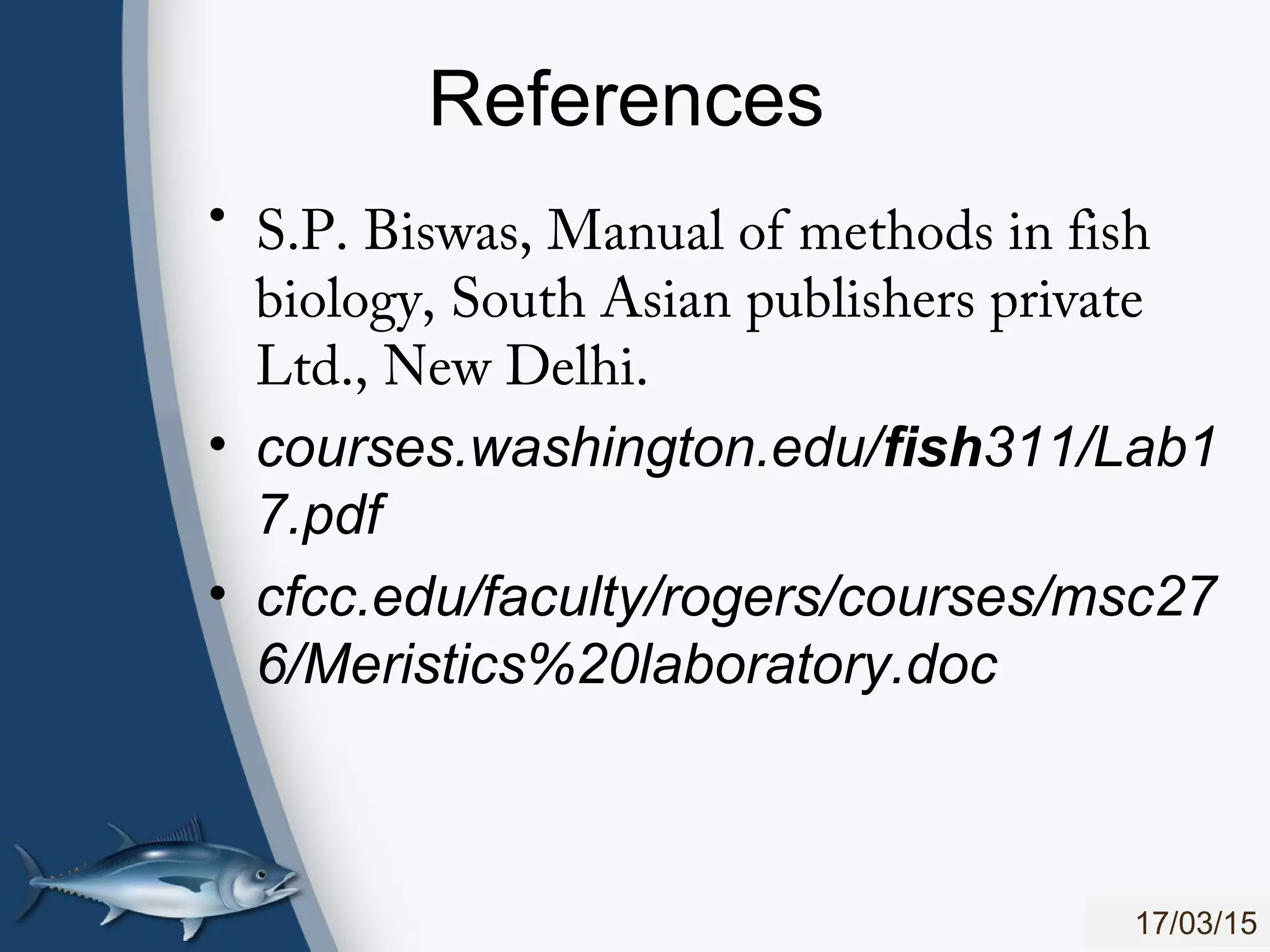 Morphometric measurement of fishes | PPT