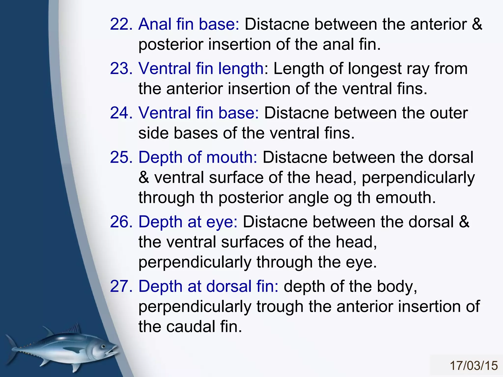 Morphometric measurement of fishes | PPT