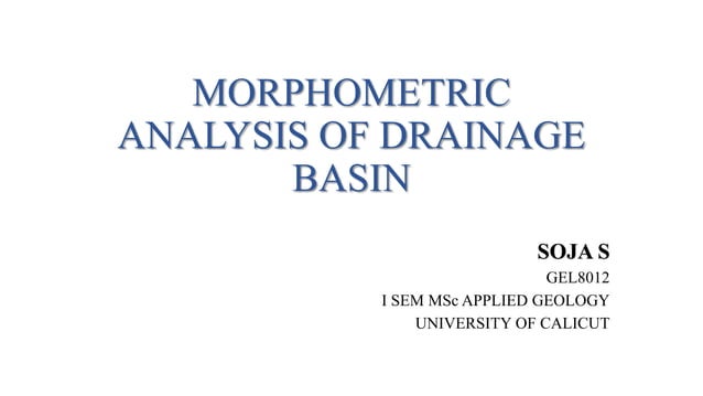 morphometry of drainage basin.pptx | Geography | Science