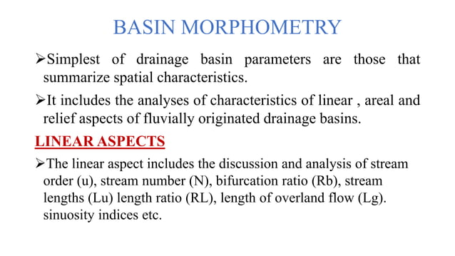morphometry of drainage basin.pptx | Geography | Science