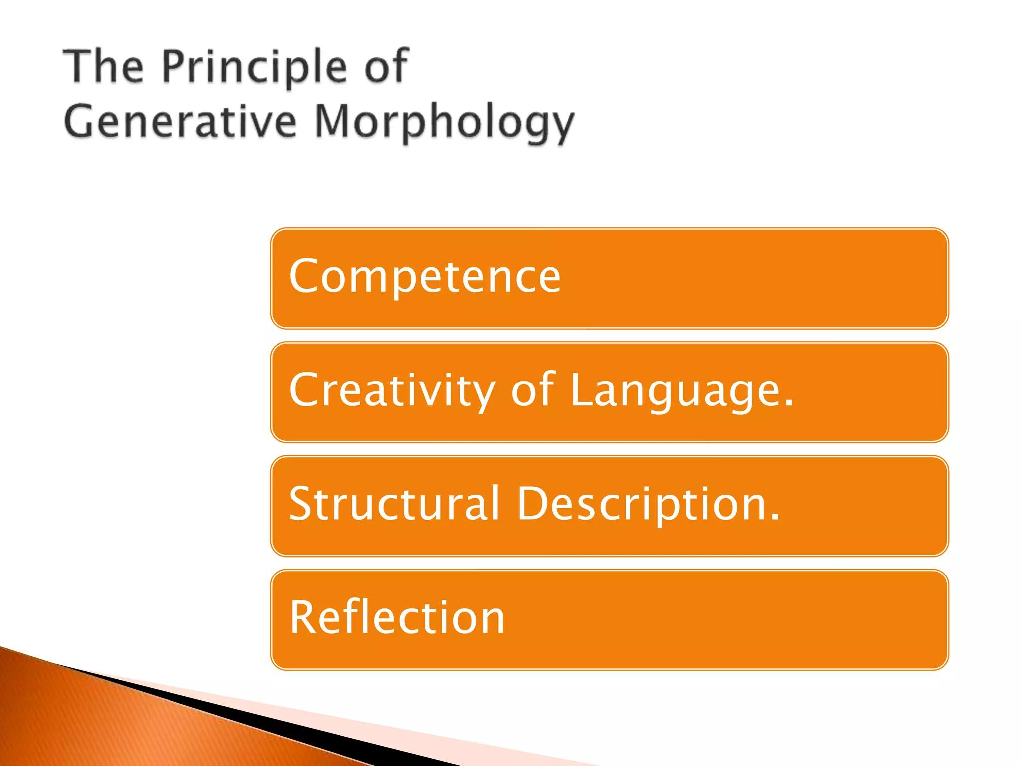MORPHOSYNTAX: GENERATIVE MORPHOLOGY | PPTX | Science