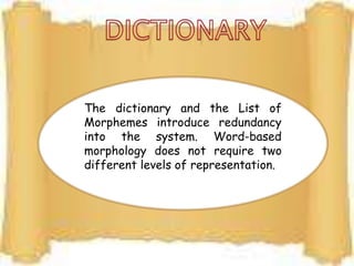 MORPHOSYNTAX: GENERATIVE MORPHOLOGY | PPTX | Science