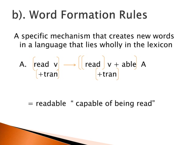 MORPHOSYNTAX: GENERATIVE MORPHOLOGY | PPTX | Science