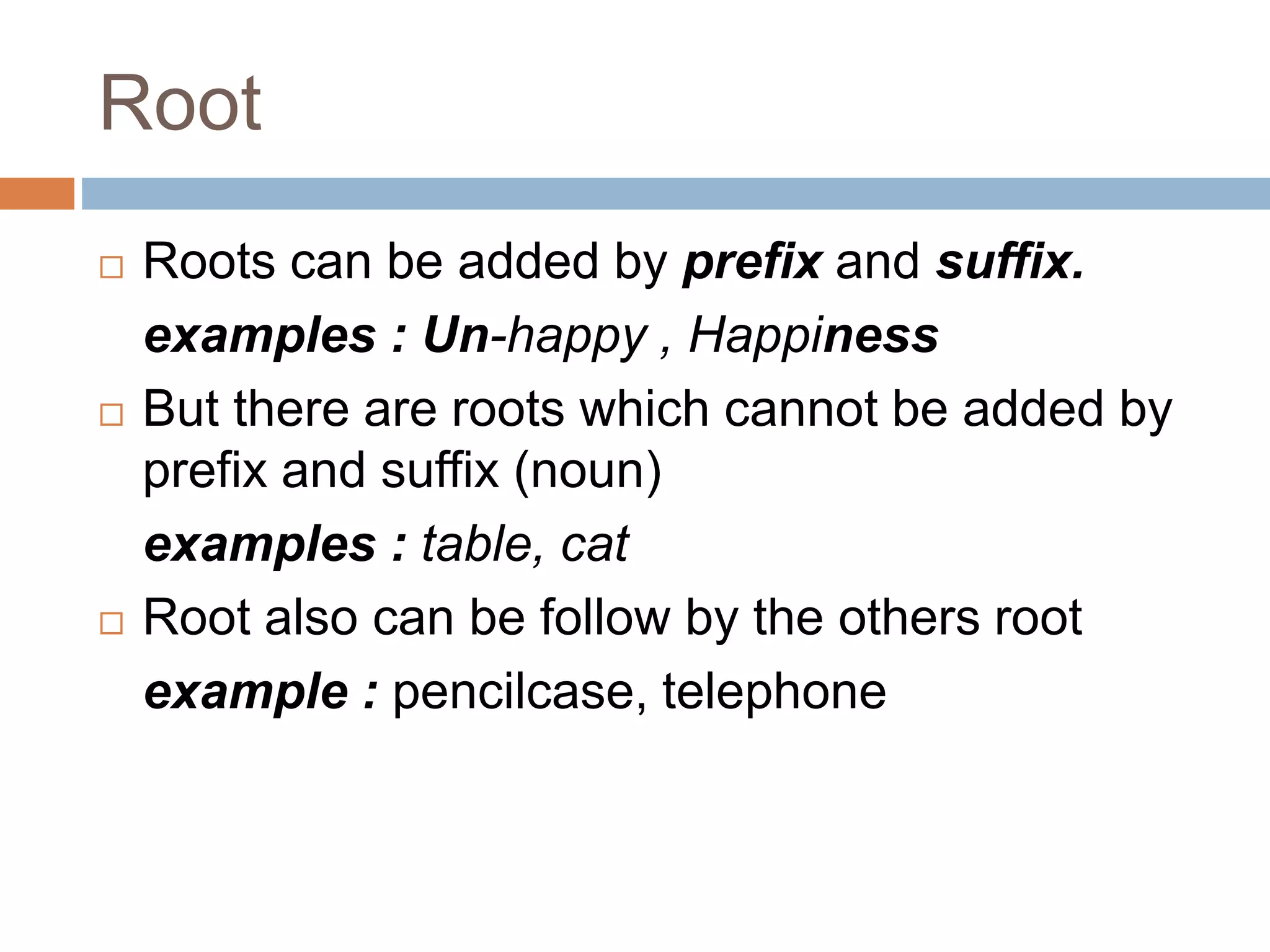 Morphology Word and Its Parts (Root and Afixes) | PPTX