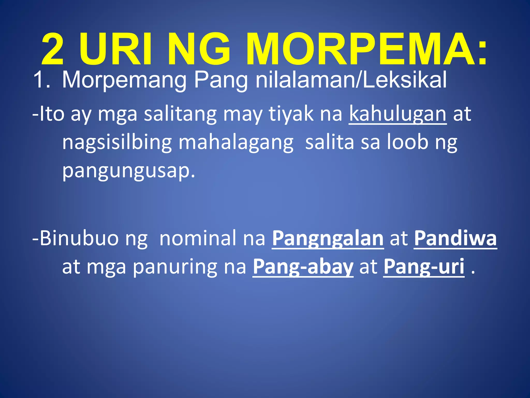 Morpolohiya | PPT