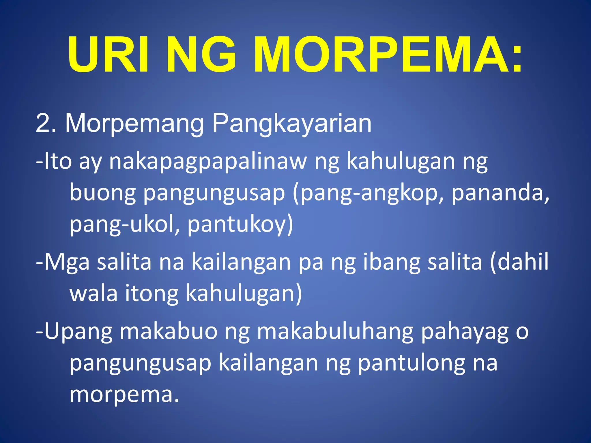 Morpolohiya | PPT