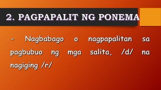 MORPOLOHIYA, MORPEMA AT PAGBABAGONG MORPOPONEMIKO.pptx