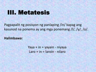 Morpolohiya at pagbabagong morpoponemiko | PPT