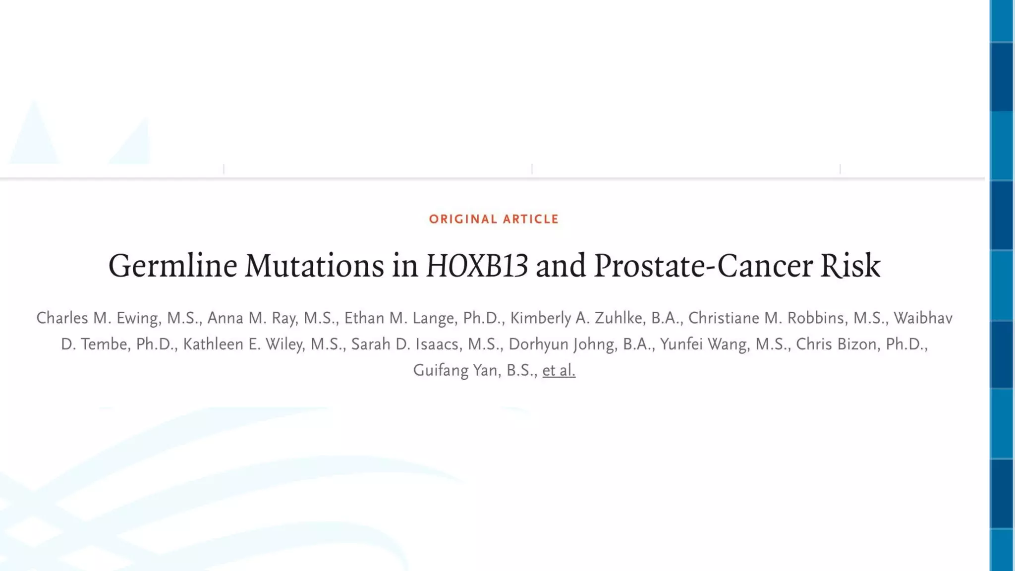 Hereditary Genetics focusing on Prostate Cancer | PDF