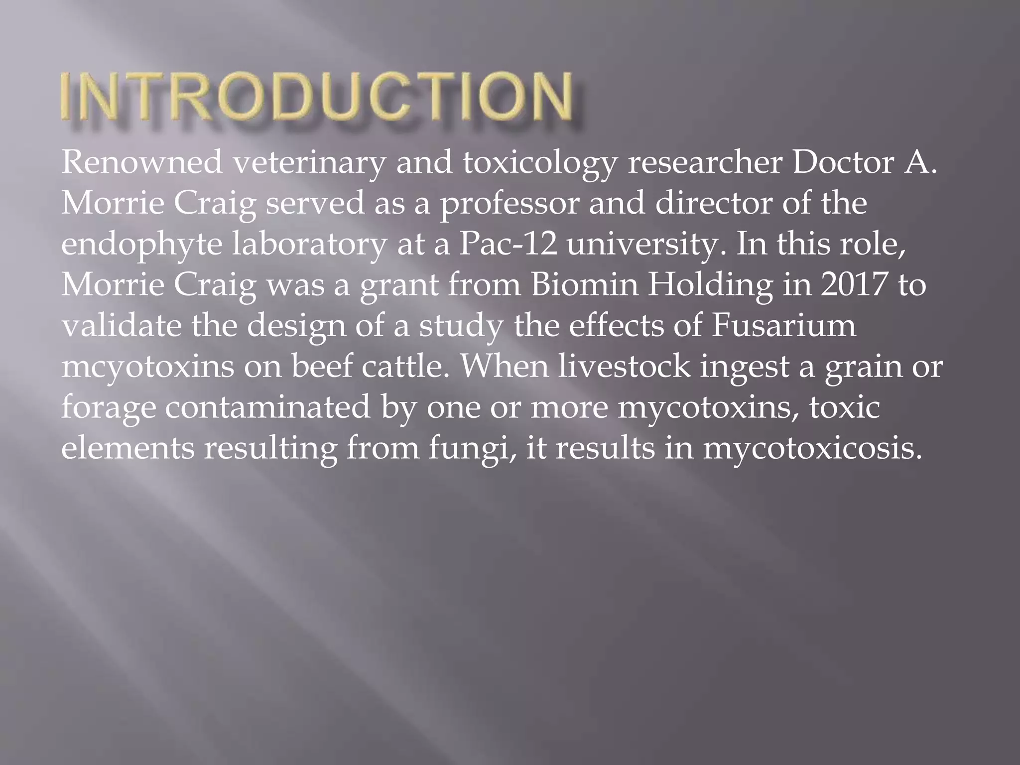 An Overview of Mycotoxicosis in Livestock | PPTX