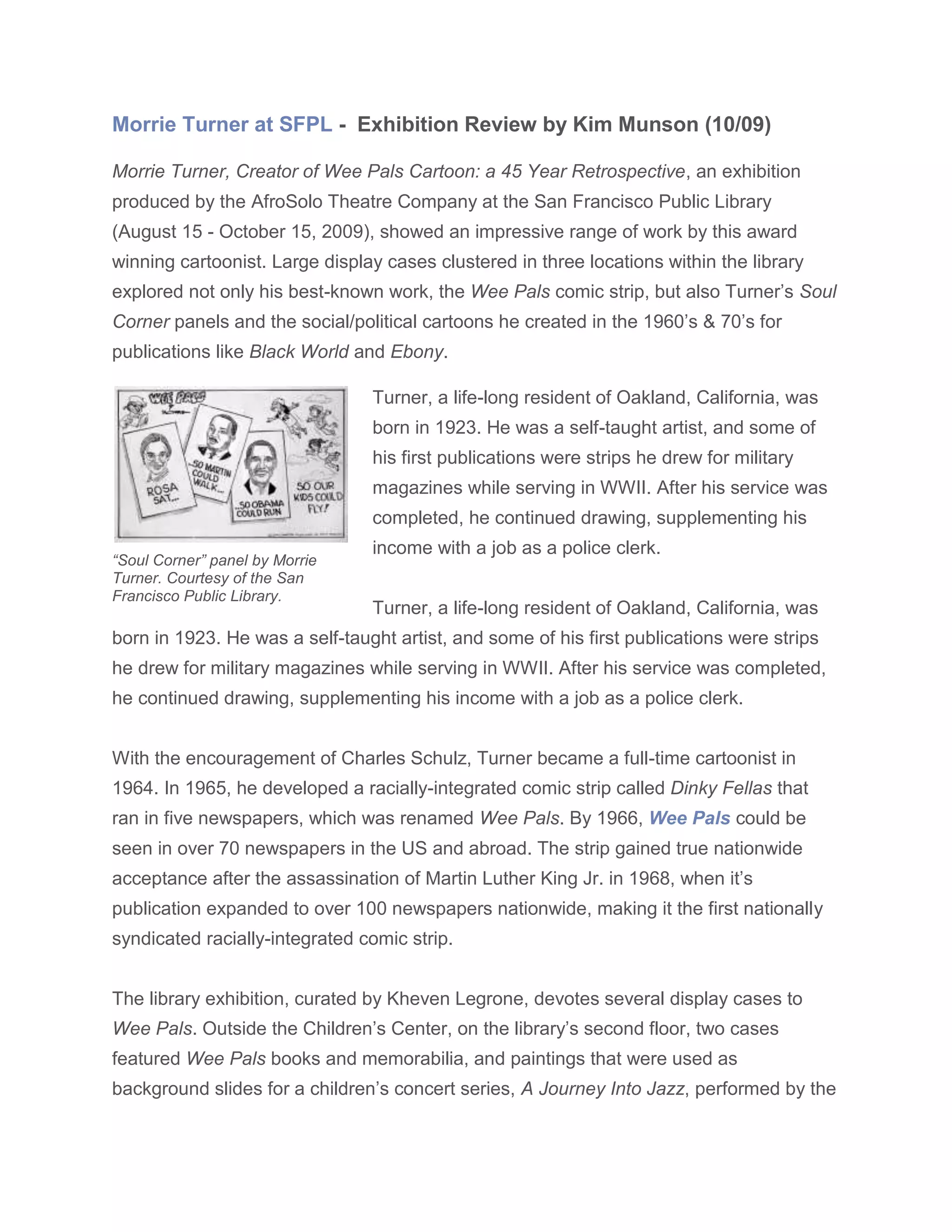 Morrie Turner At SFPL | DOCX