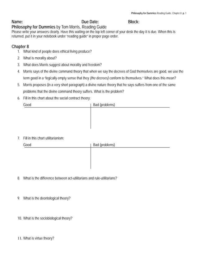 Morris ch 8 reading guide | PDF