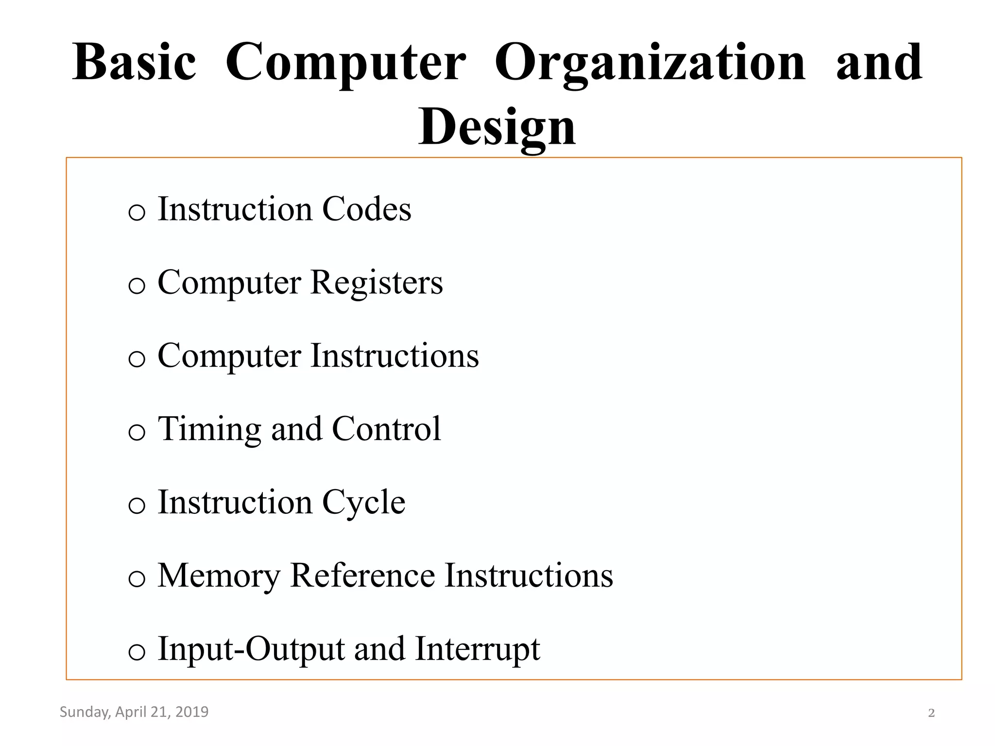 Basic Computer Organization and Design | PPT